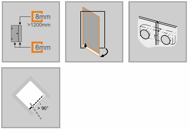 HÜPPE ENJOY pure bezrámový - křídlové dveře s protisegmentem do niky, UPEVNĚNÍ VLEVO (4R16), 700 ...