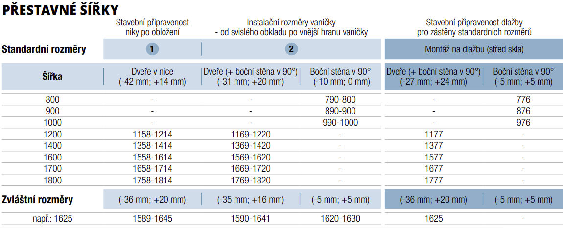 AMALIA boční stěna pro dveře v 90° na straně pevné stěny (D35F3) 800 / ...