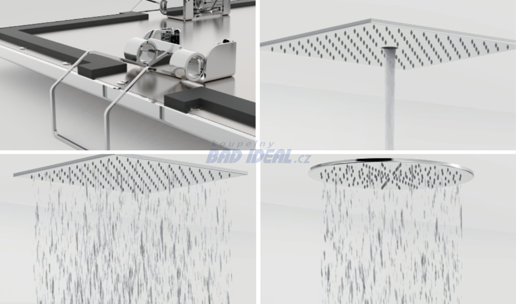TRES hlavová sprcha se dvěma typy proudu vody 405x405mm, stropní ...